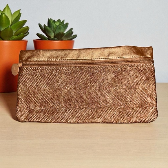 Bags | Ipsy September 215 Glam Bag Metallic Bronze Makeup Pouch | Poshmark